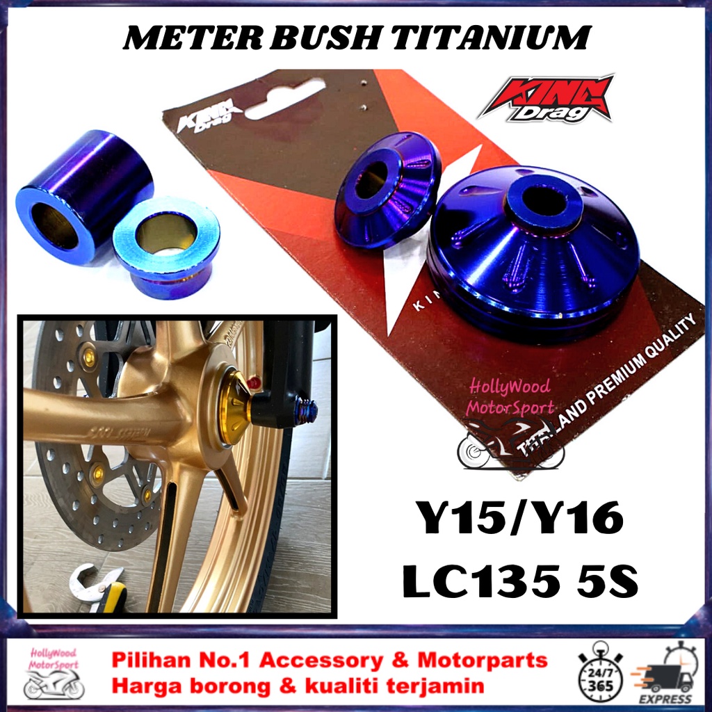 YAMAHA Y15 Y16 LC135-5S METER BUSH TITANIUM RIM BUSH SET DEPAN BELAKANG ...