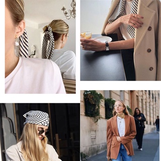 Aibins 27.55inch Silk Square Scarf Multifunctional Air Hostess Scarf ...