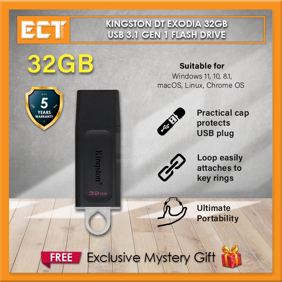 Kingston DT Exodia 32GB 64GB 128GB 256GB USB 3.1 Gen 1 Flash Drive ...