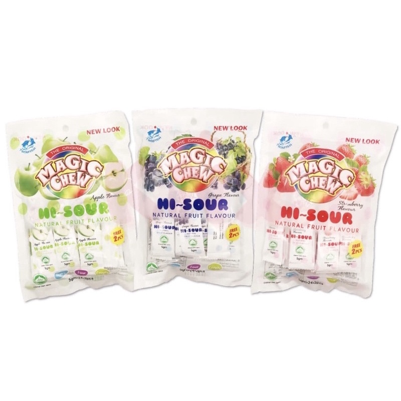 24 Pcs Twinfish The Original Magic Chew Hi-Sour Natural Fruit Flavour ...