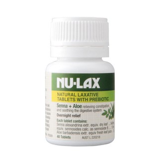 Nu-lax Natural Laxative Tablets With Prebiotic Senna + Aloe 40 Tablets ...