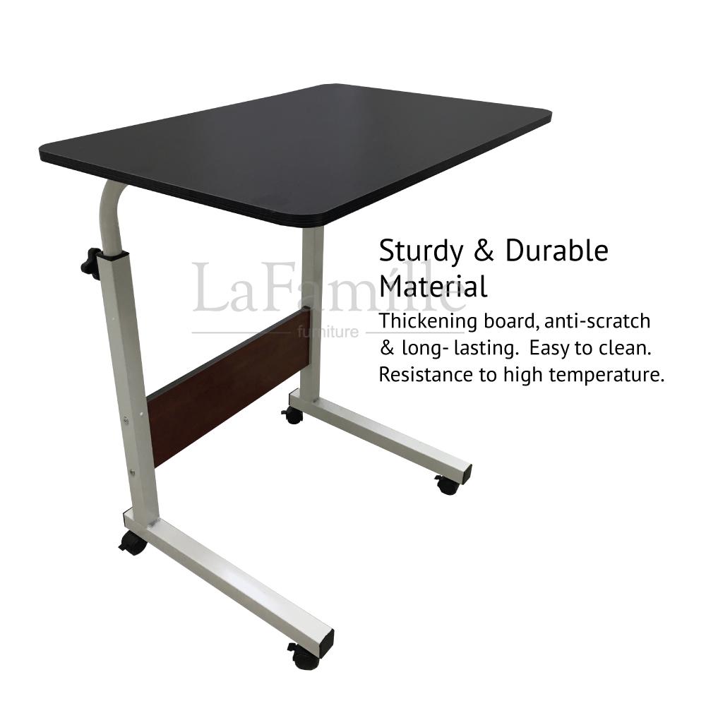 Homez Small Height Adjustable Mobile Rollable Table with Wheels HMZ-WT ...