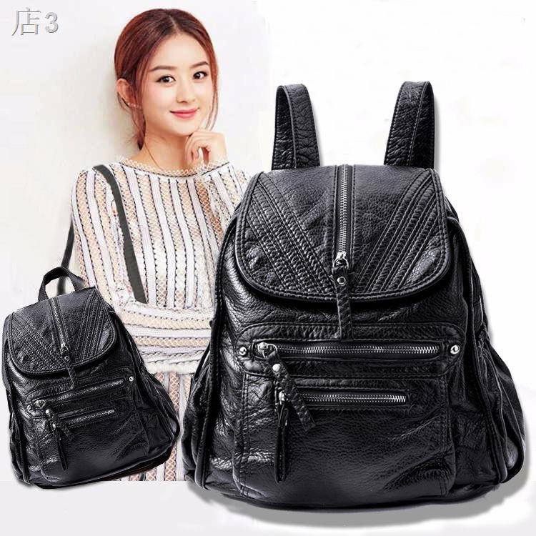 ☈♦ Kulit-Skinned Backpack Wanita 2021 Baru Light, Kapasiti Besar Wild ...