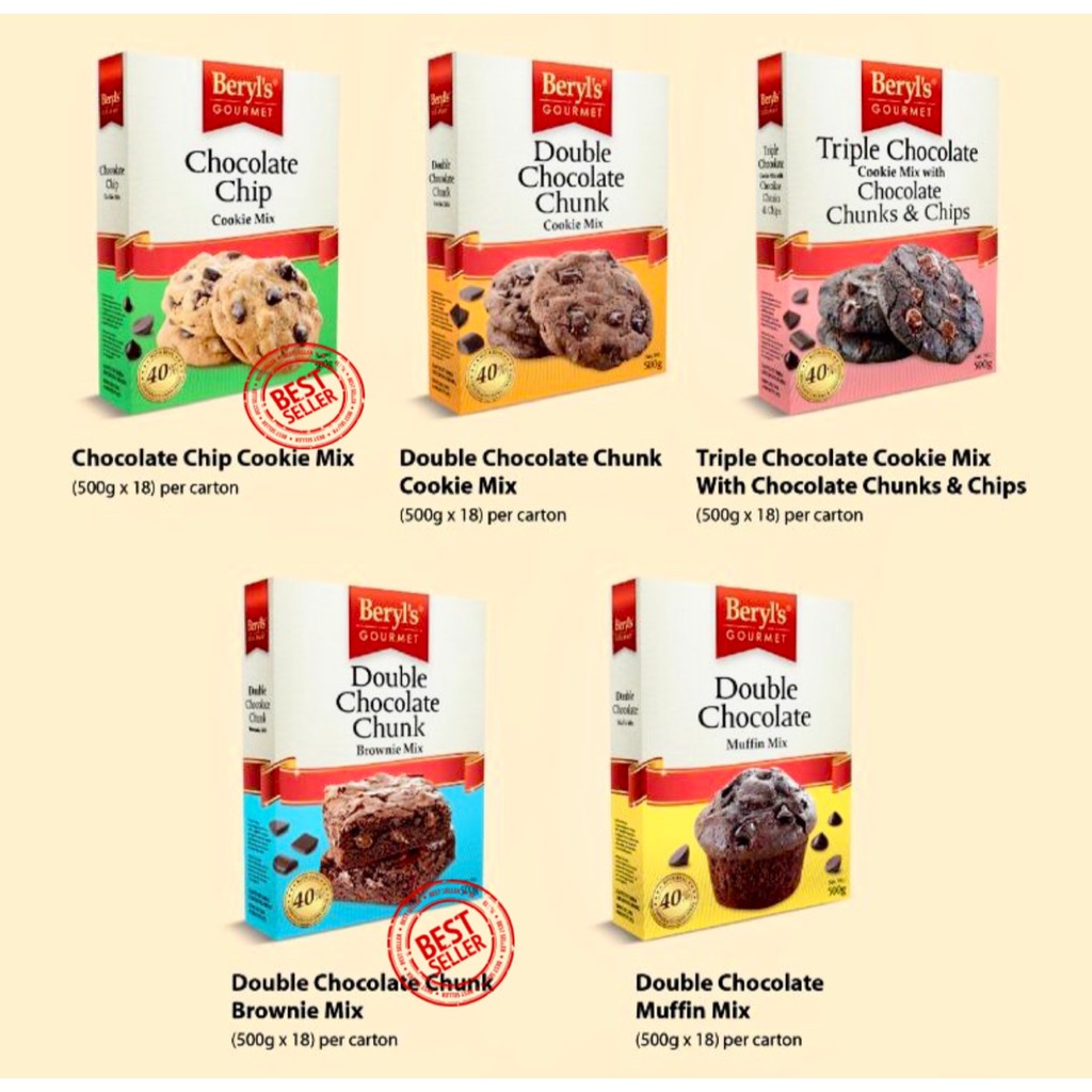 [NEW] Beryl's Gourmet Cookie, Muffin & Brownie Mix (500g) | Shopee Malaysia