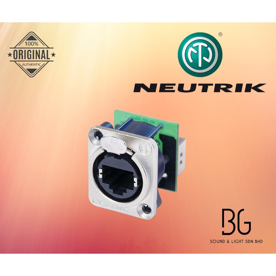 NEUTRIK NE8FDP RJ45 feedthrough receptacle, D-shape metal flange with ...
