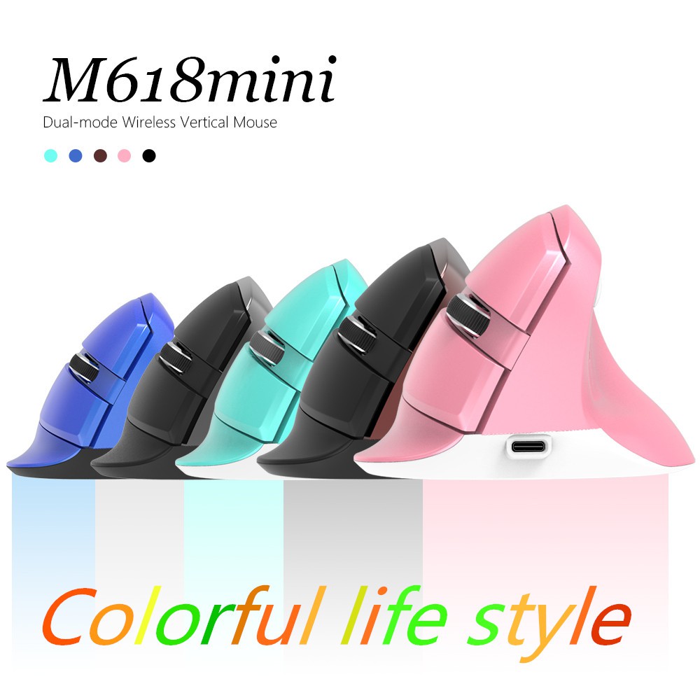Delux M618Mini Ergonomic Vertical Silent Mouse Wireless Gaming Mouse ...