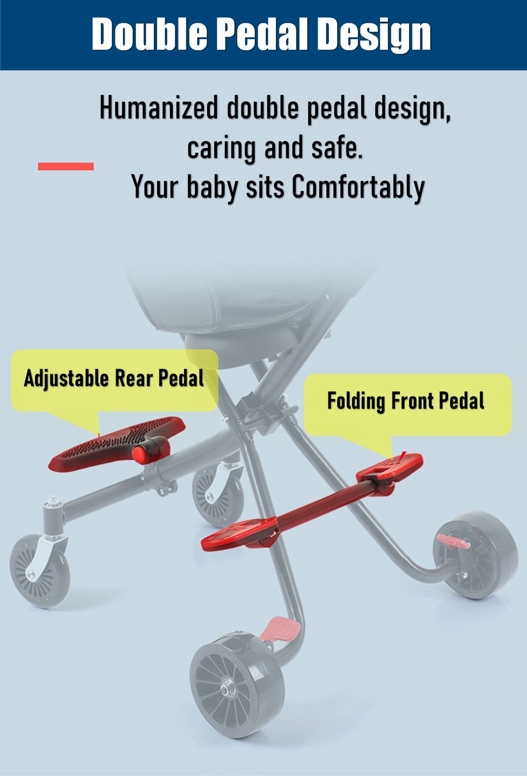 Foldable Child Trolley Stroller Magic Stroller With Basket Seat Cushion ...