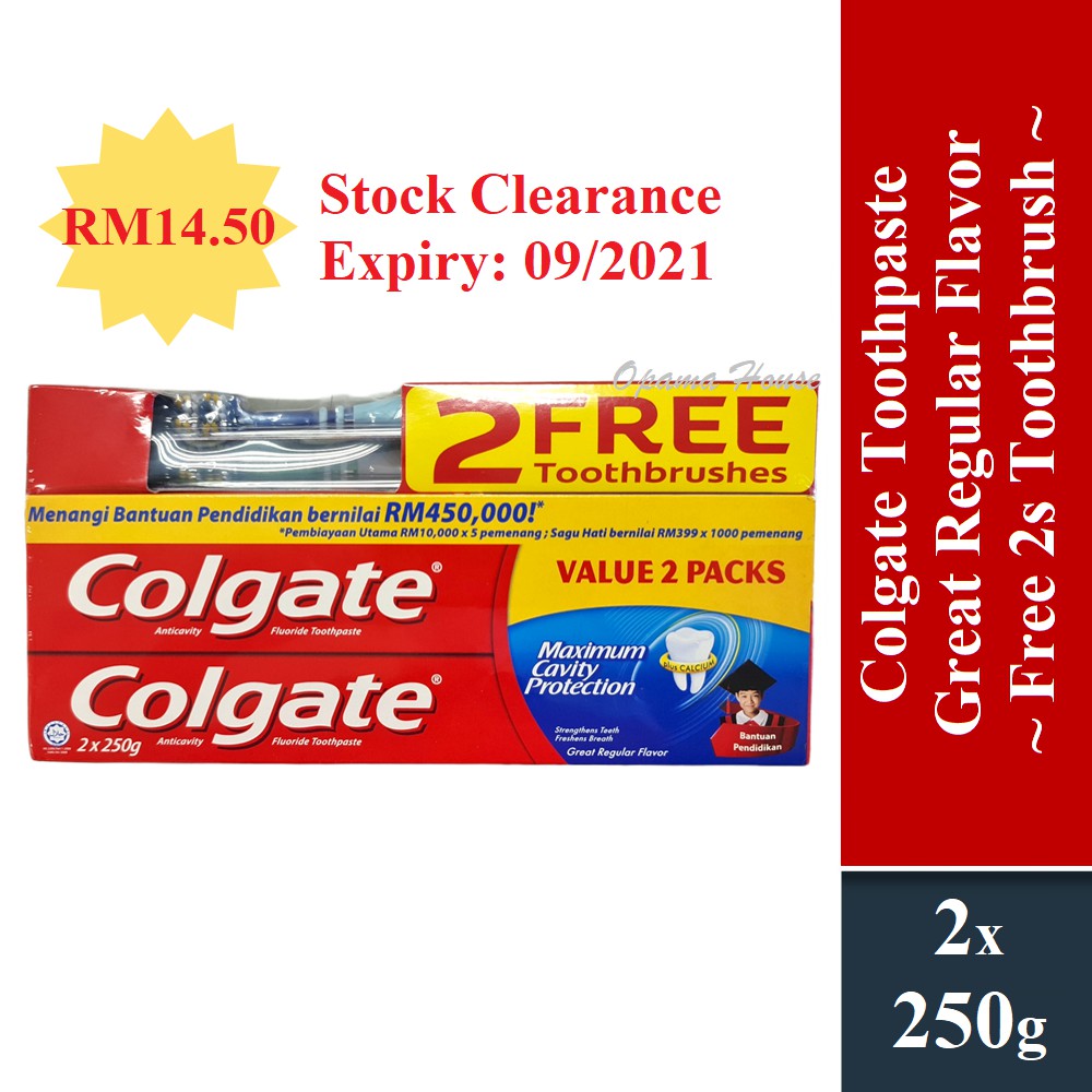 Colgate Great Regular Flavor Toothpaste 250g x 2 Toothpaste Free 2 ...