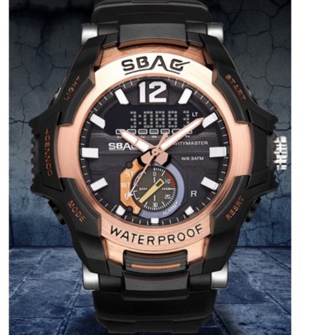 "100% ORIGINAL SBAO 8035 Blue-Black Men sports Electronic Display Mens ...