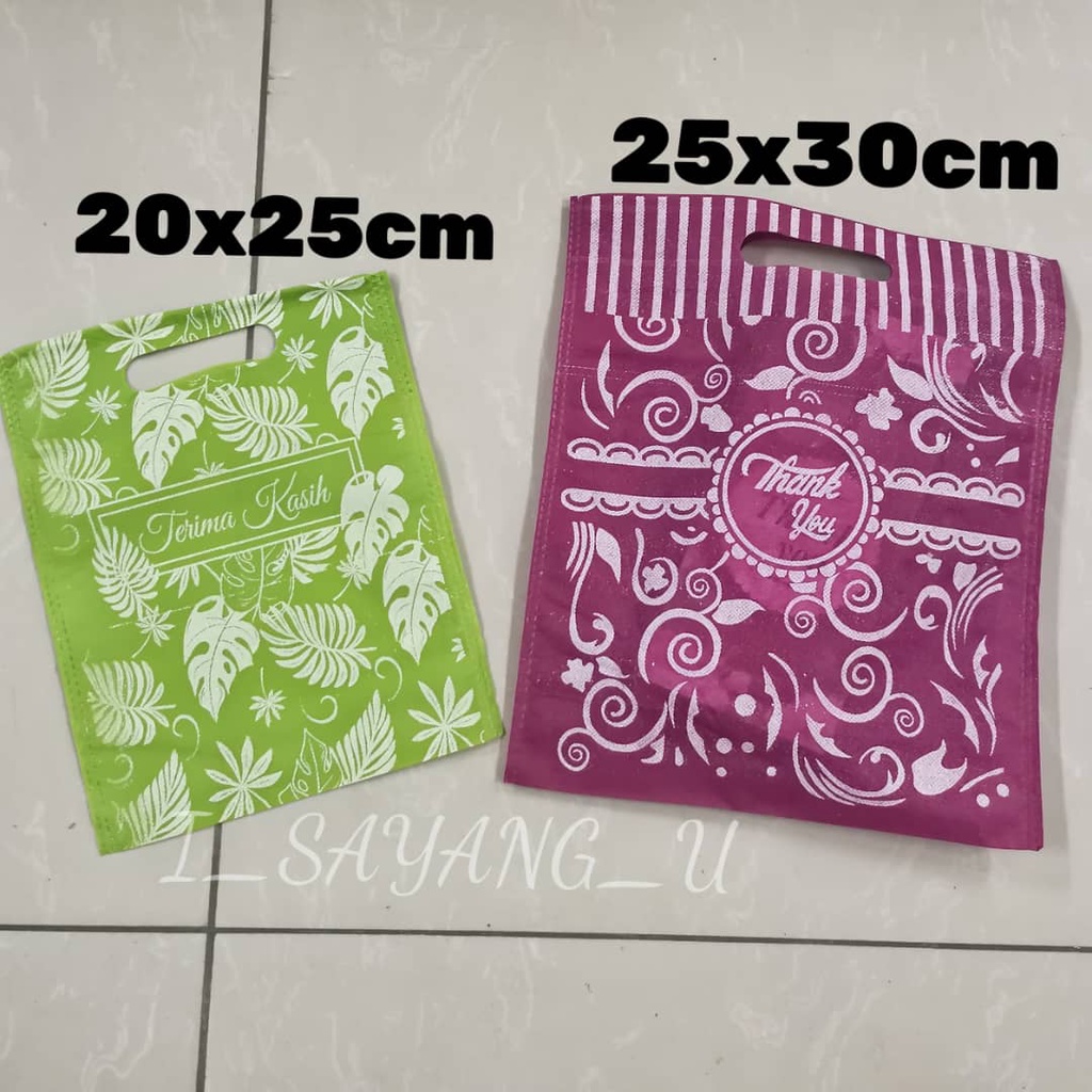 100pcs Beg Kain 25cmx30cm Size Muat Air Kotak Besar dan Jajan Goodies ...