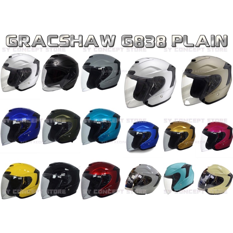 GRACSHAW G838 PLAIN HELMET ORIGINAL 100% | Shopee Malaysia