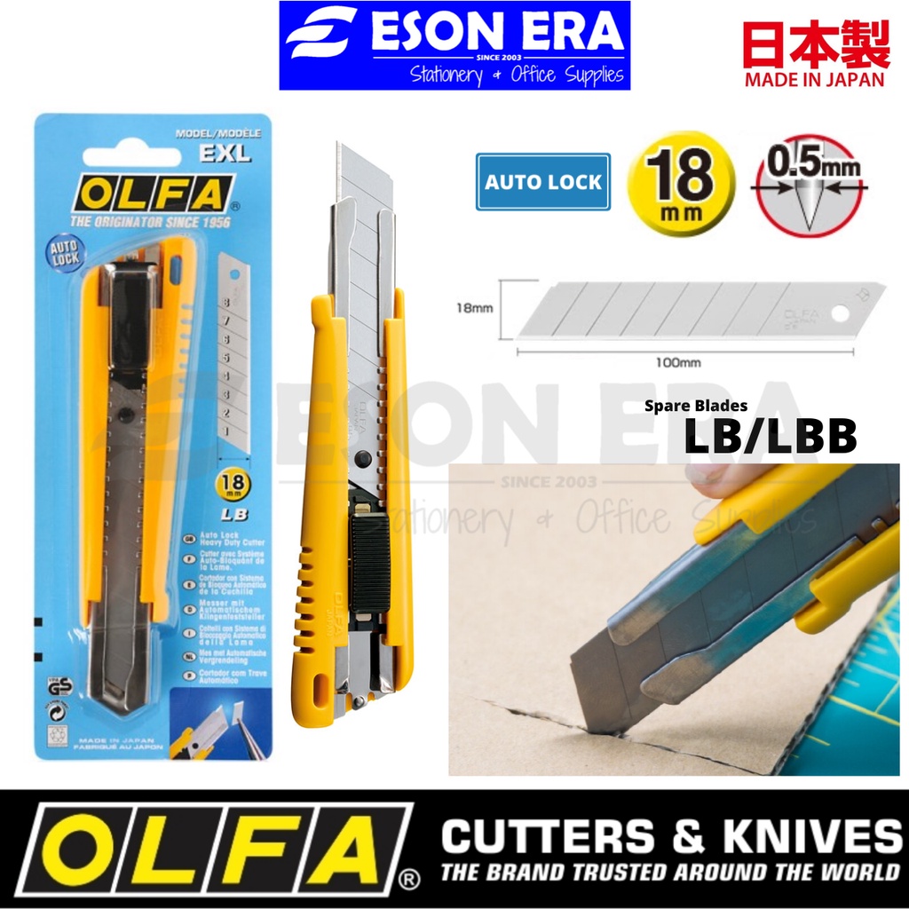 Olfa EXL Auto Lock Heavy Duty Cutter Made in Japan Knife Pisau | Shopee Malaysia