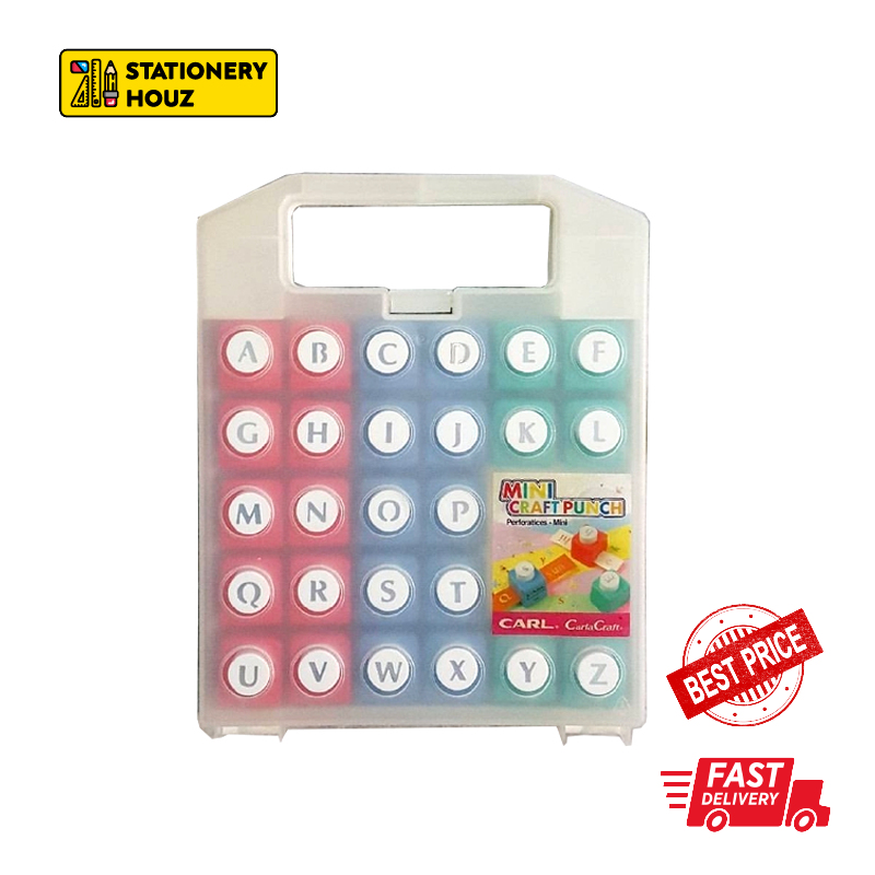 Stationery Houz Carla Craft Mini Punch Upper Alphabet Set A Z Capital Paper Puncher Penebuk