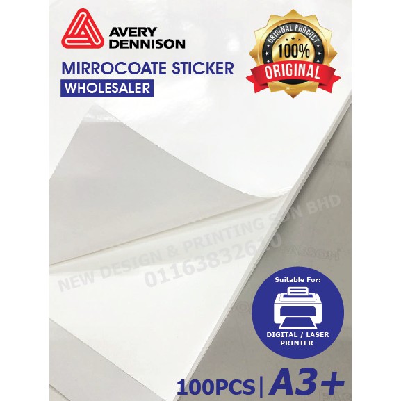 [Ready Stock] Avery Dennison Fasson A3+ (315x468mm) size Mirrorcoat ...