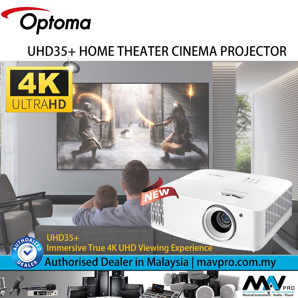 OPTOMA UHD35+ 4K UHD Home Theater Cinema Gaming Projector ( UHD 35 ...