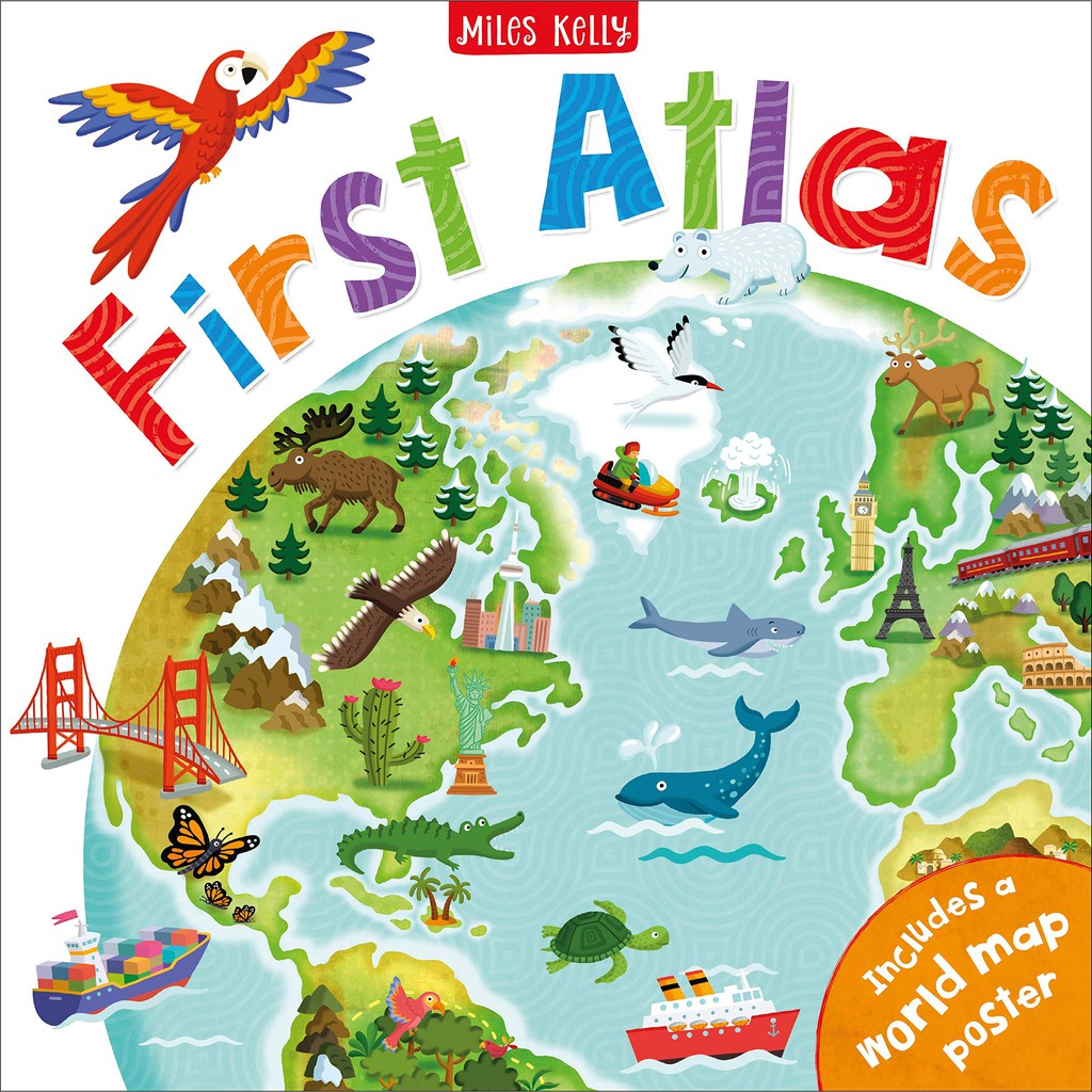 First Atlas by Miles Kelly (Includes A World Map Poster) | Shopee Malaysia