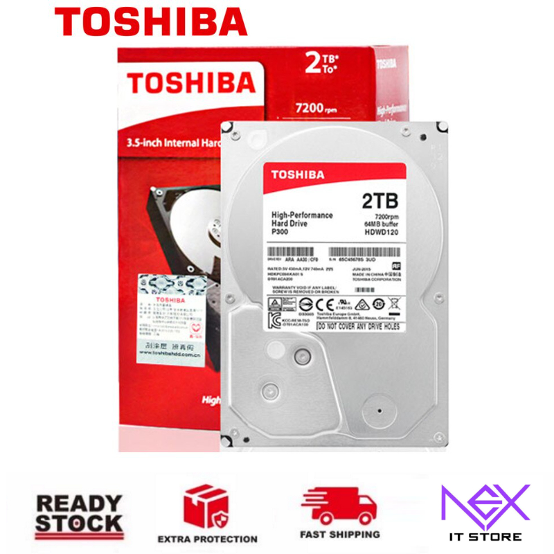 Toshiba P300 Internal Desktop Hard Disk SATA 3.5" 7200 RPM HDD 1TB 2TB Free SATA Cable | Shopee ...