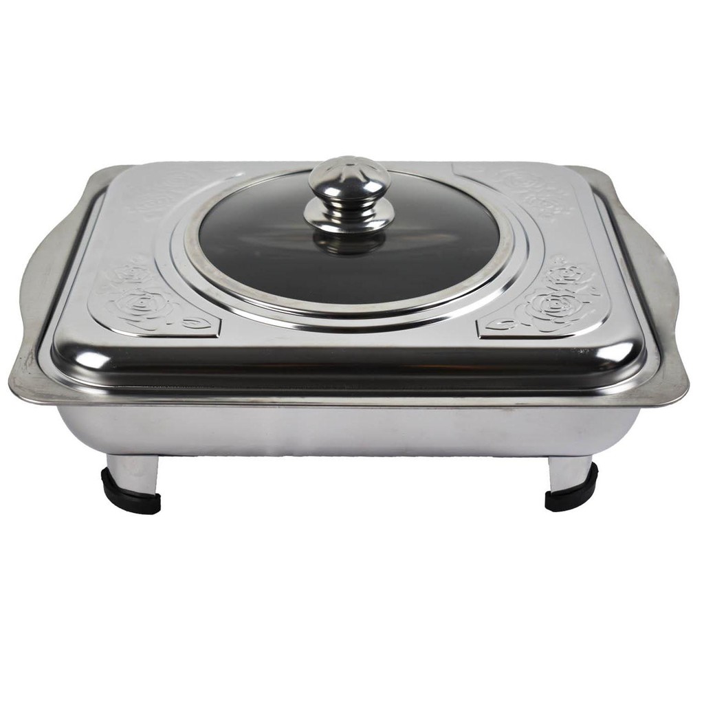 Stainless Steel Dish Buffet Tray Lunch Dinner Serving Chafing Dulang ...