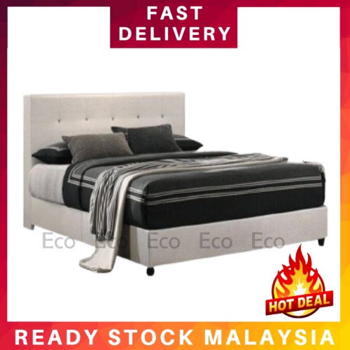 White / Black PVC Divan Queen Bed Frame Katil Queen | Shopee Malaysia
