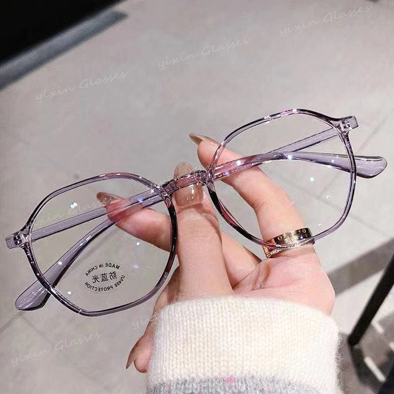 Women Square Anti Blue Light Blocking Glasses transparent spectacles ...