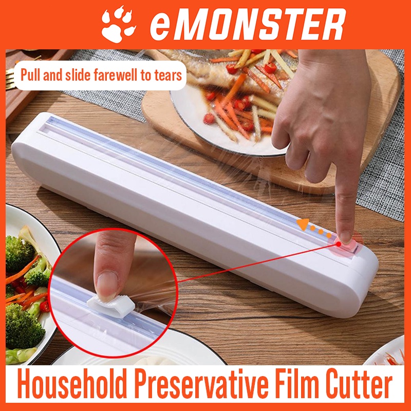 Magnetic Suction Cup Plastic Film Wrap Cling Dispenser Cutter Household ...