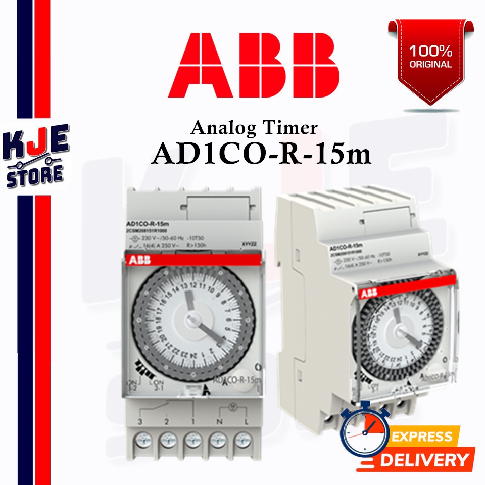 ABB AD1CO-R-15m 2CSM208151R1000 Time Switch 24Hrs Timer Analog Timer ...