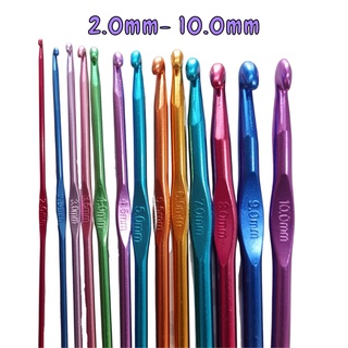 Jarum Kait Aluminum (2.0-10.0mm)/Aluminum Crochet Hook (2.0mm-10.0mm ...