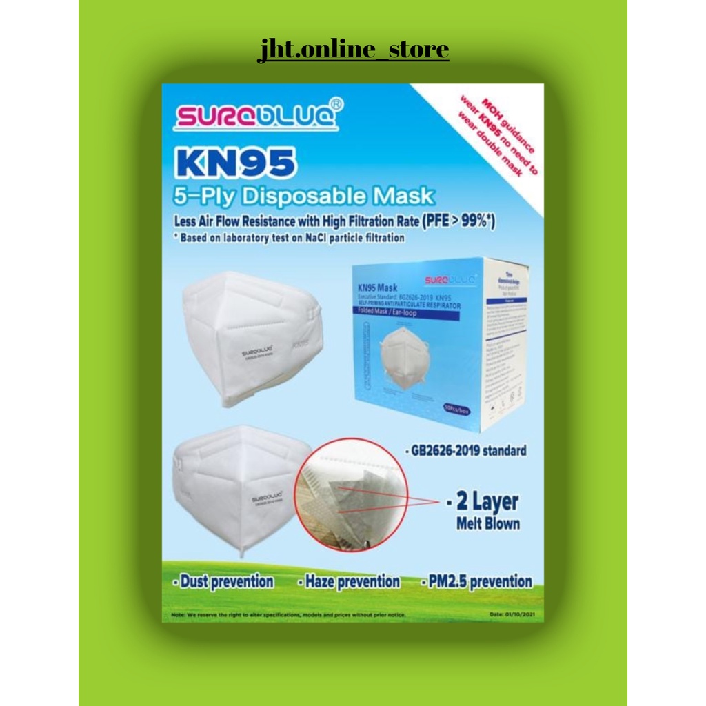 SureBlue KN95 Disposable Mask (50pcs per box) | Shopee Malaysia