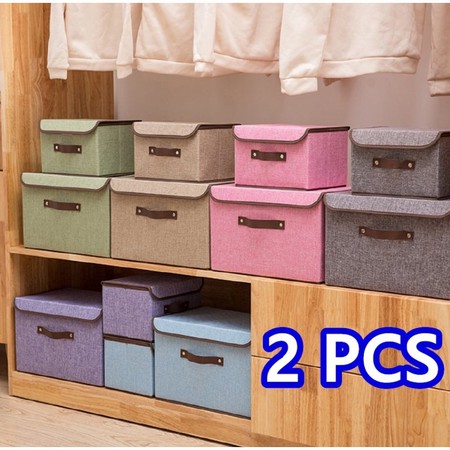 2 in 1 set Storage Box Foldable Wardrobe Storage Box Clothes Organizer ...