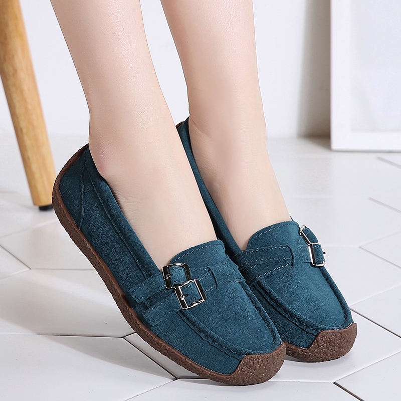 [SCL] [5 Colors]Women's Casual Suede Leather Loafers LightWeight Flat ...