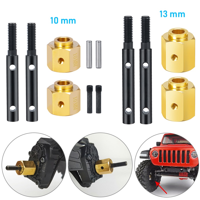 Portal Stub Axle Drive Gear Shaft Wheel Hex Adapter for Axial SCX10 III ...