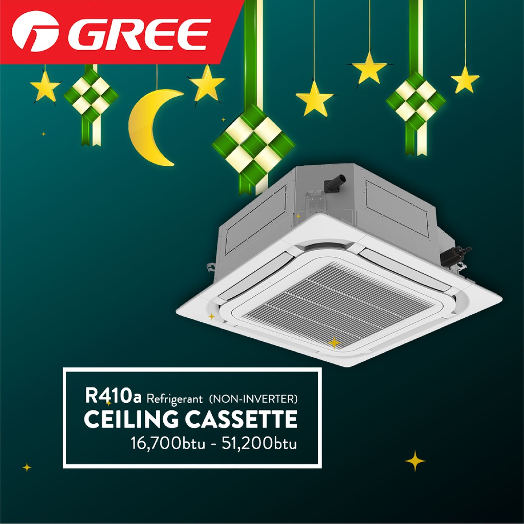 Gree Ceiling Cassette Non-Inverter Series R410A (2.5HP) | Shopee Malaysia