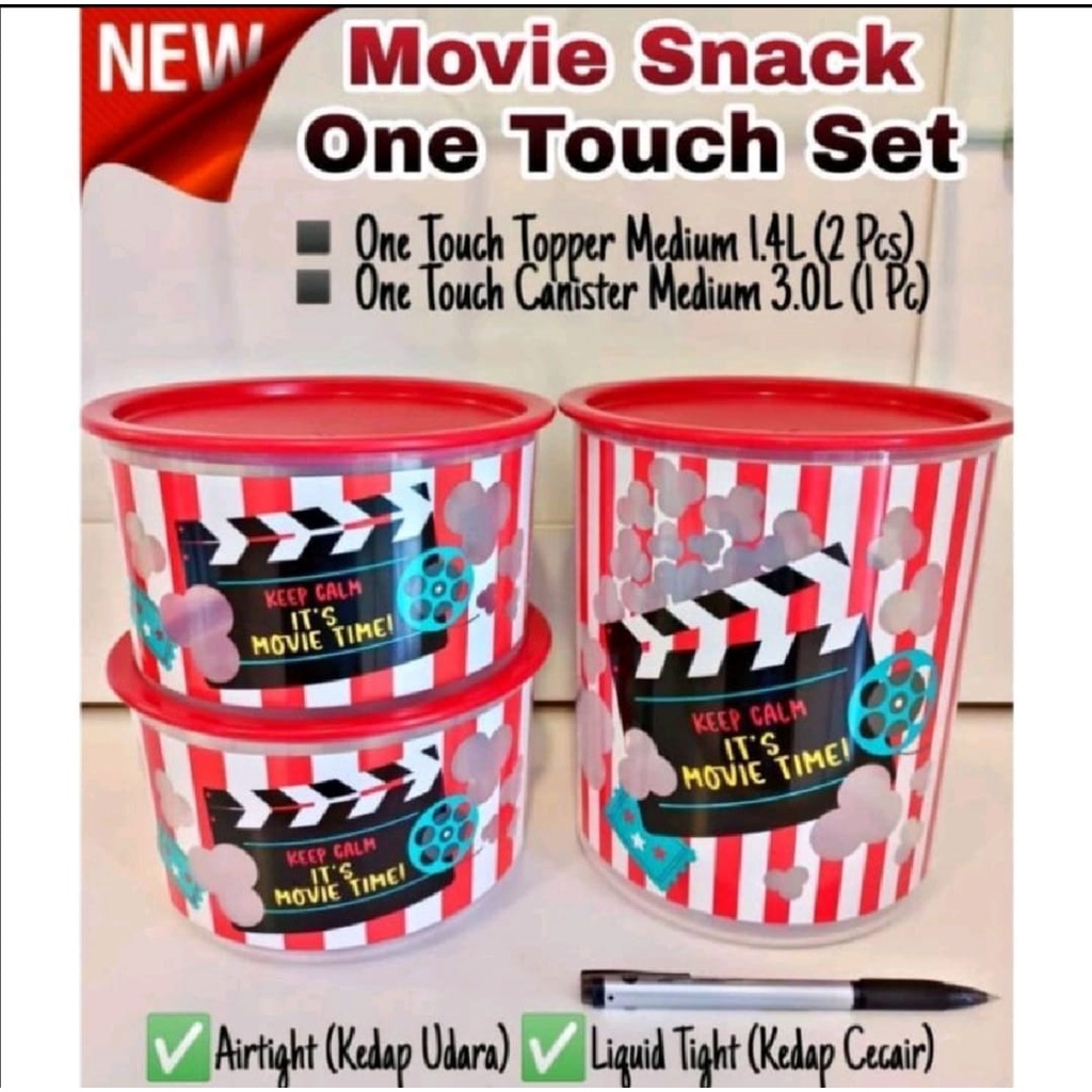 Tupperware One Touch Set- Movie Snack | Shopee Malaysia