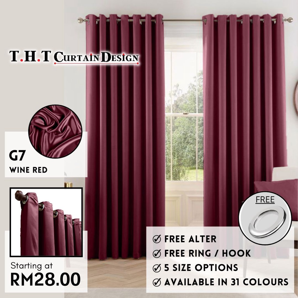 G7 Ready Made Curtain!!! Siap Jahit Langsir Rumah, Langsir RAYA Kain ...