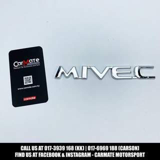 MIVEC Wording Logo Emblem Universal Mitsubishi Proton Wira Evo 3 Lancer ...