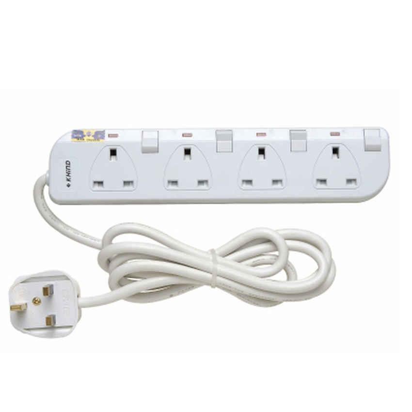 KHIND 4 Gang Trailling Socket (Extension Cord) LN8134W White ( Full ...