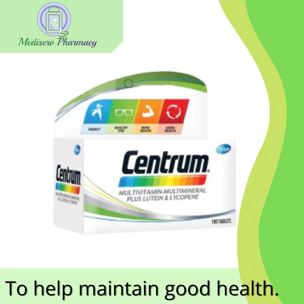 Centrum Tablet 100's Multivitamin-Multimineral Plus Lutein & Lycopene ...