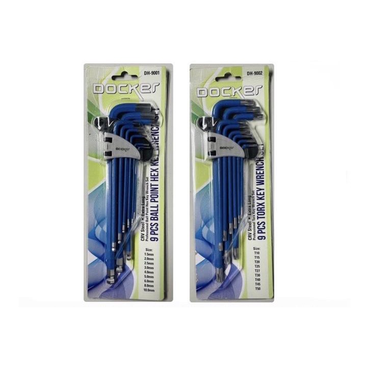 DOCKER 9PCS HEAVY DUTY BALL POINT ALLEN KEY SET / TORX KEY WRENCH SET ...