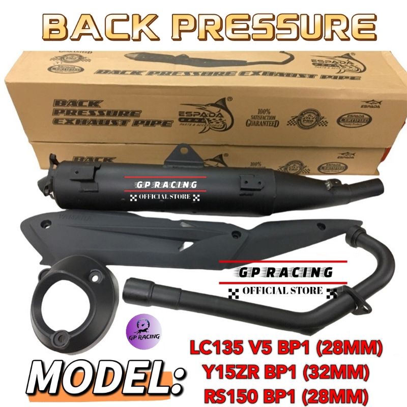 RS150 28MM / LC135 V5 28MM / Y15ZR 32MM RACING EXHAUST PIPE BACK PRESSURE BP1 ESPADA "GP RACING ...