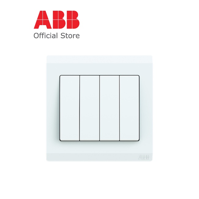 ABB INORA 4 Gang 1 Way 10AX Switch White | BL104 | Shopee Malaysia