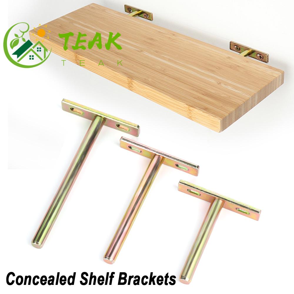 TEAK 2 Colors Wall Shelves Supports T Shape Metal Brackets Shelf ...