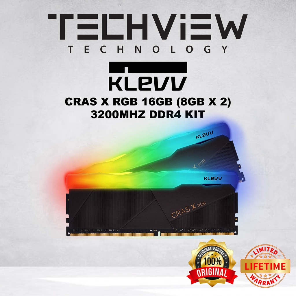 KLEVV CRAS X RGB 16GB (2X8GB) DDR4 3200MHZ RAM | Shopee Malaysia