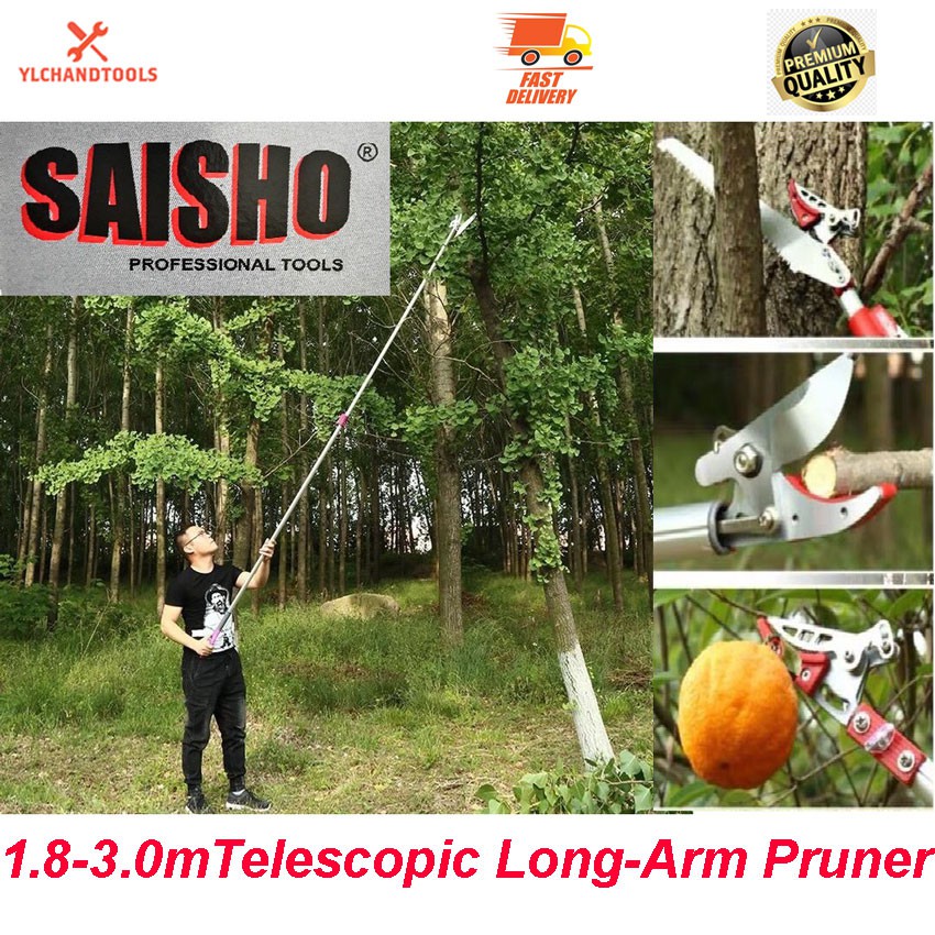 1.8M-3.0M '' SAISHO '' H-2270 TELESCOPIC LONG ARM PRUNERS WITH 14''SAW ...
