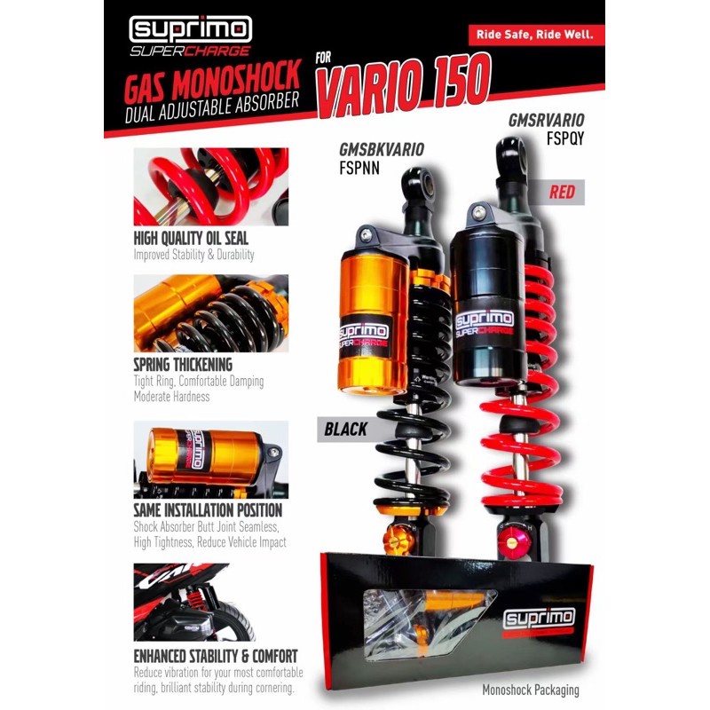 HONDA VARIO REAR ABSORBER - GAS (SUPRIMO) // VARIO150 BEAT CLICK ...