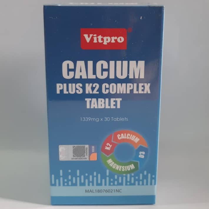Vitpro Calcium Plus K2 Complex Tablet (30 tablets) | Shopee Malaysia