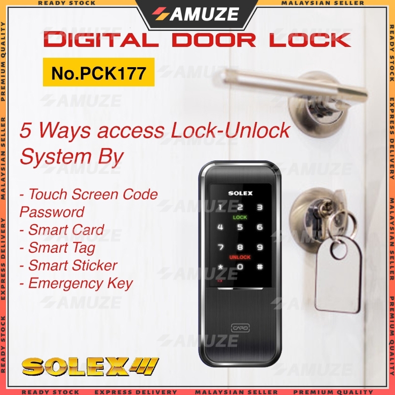 Solex pck177 iso 9001 smart card touch screen digital door lock ...