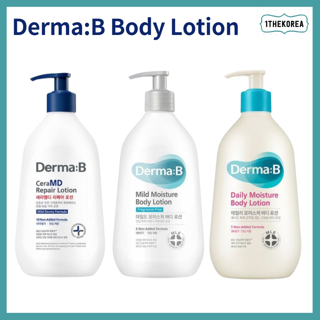 DERMA:B Body Lotion 3type 400ml / CeraMD Repair / Mild Moisture / Daily ...
