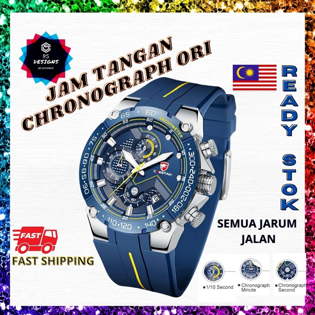 [MALAYSIA READY STOK] Jam Chronograph Original Jenama Cheetah Jam ...