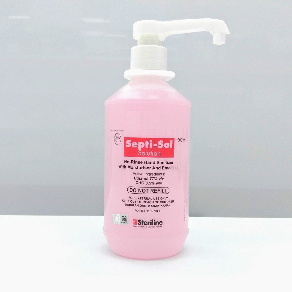 500ML SEPTI-SOL SOLUTION steriline Hand sanitizer ethanol alcohol and ...