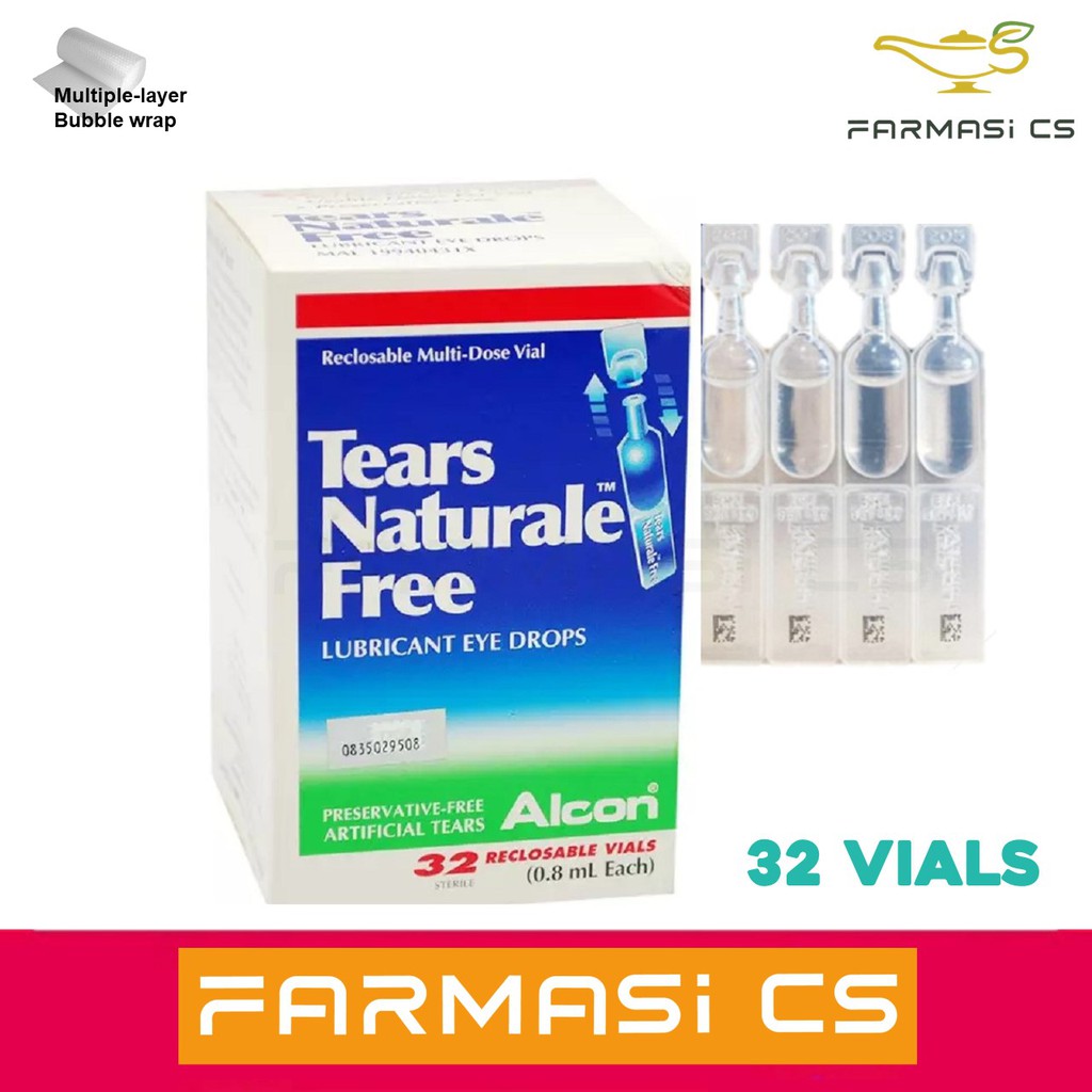 ALCON Tears Naturale Free Lubricant Eye Drops 32 vials x 0.8 ml EXP:05/ ...